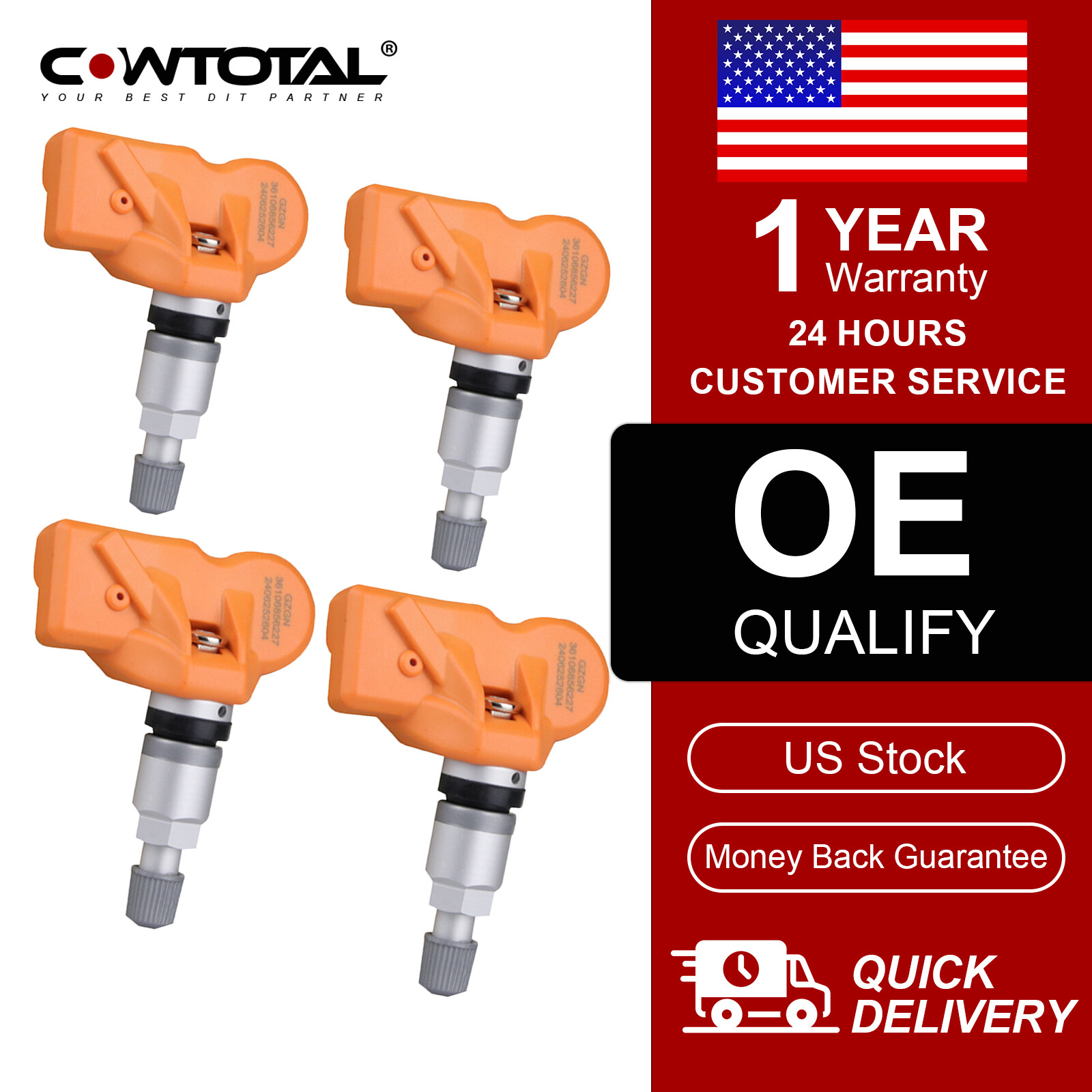 4x for Mini Cooper Clubman TPMS Tire Pressure Monitoring Sensor System ...