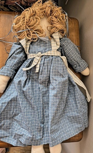 Vintage Primitive Rag Doll Handmade Prairie Country Folk Art 23" Tall ...
