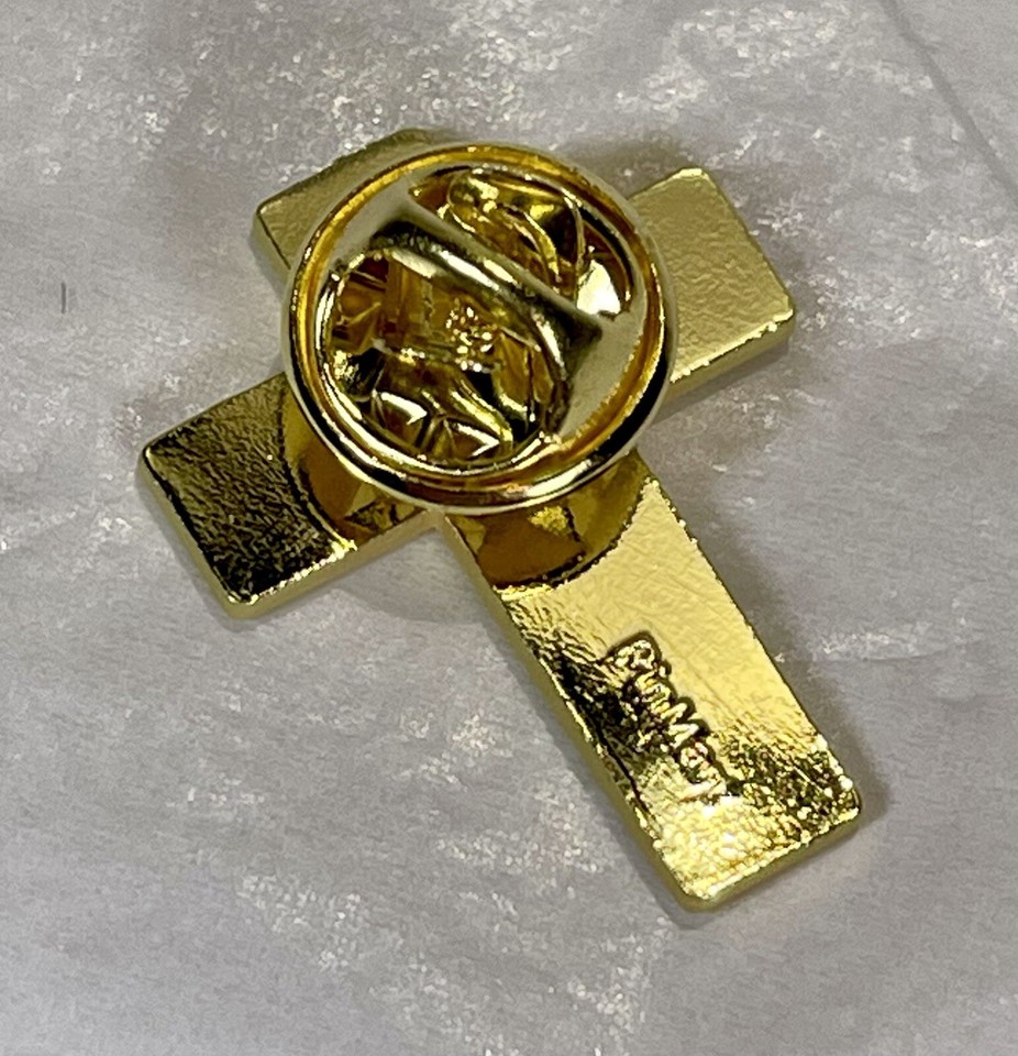 US Chaplain Gold Tone Cross Crucifix Hat Lapel Pin Tie Tac 1” NEW | eBay