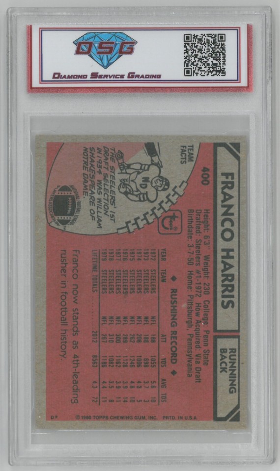 1980 Topps FRANCO HARRIS #400 All-Pro 💎 DSG 7.5 NM | eBay