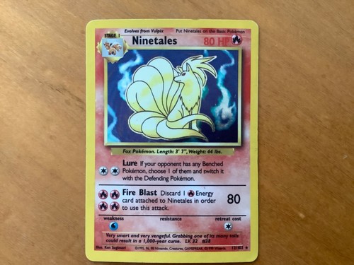 Pokémon TCG Ninetales Base Set 12/102 Holo Unlimited Holo Rare FREE ...