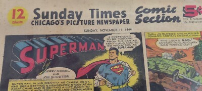 Chicago Sunday Times Comic Section November 19, 1944 Superman | eBay