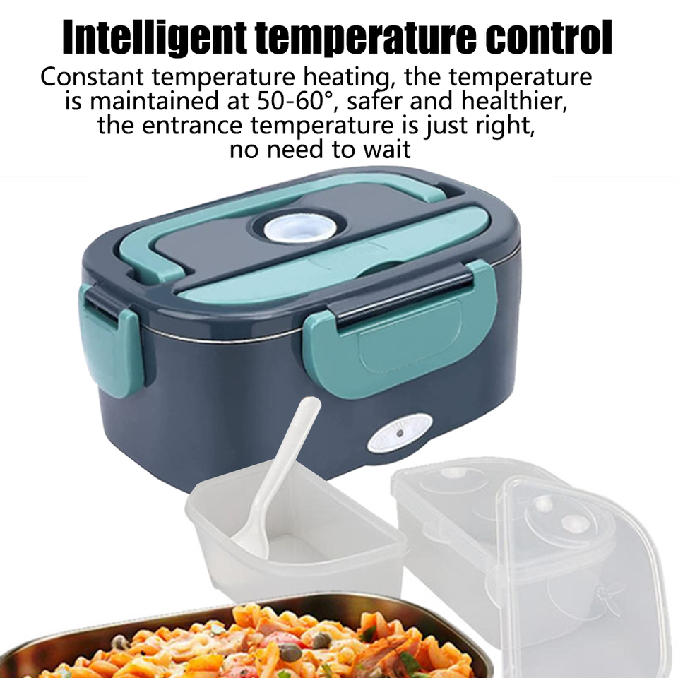 Portable Electric Heated Car Plug Heating Hot Travel Lunch Box Bento ...