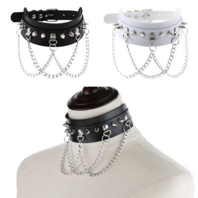 Collare girocollo in pelle sexy per collana da donna con borchie e ...