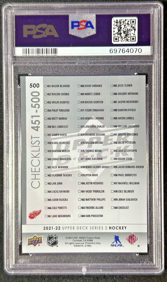 Moritz Seider Lucas Raymond CL YG RC 2021-22 Upper Deck Clear Cut #500 PSA 10 | eBay