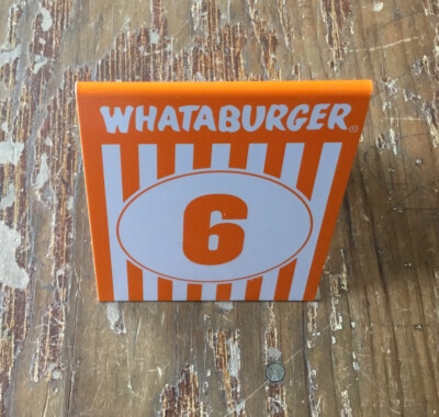 Whataburger Table Tent Number 6 Famous Burgers | eBay