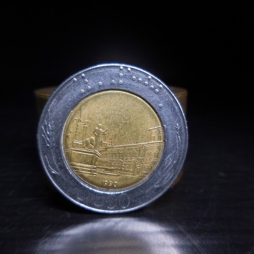 N24.150 Coin Republic Of Italy L 500 Lire 1990 Gray Yellow Copper Metal ...