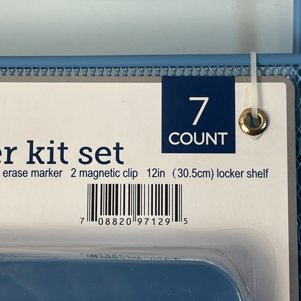 Meijer Locker Kit Set 7-Piece Blue Magnetic Shelf Mirror Dry Erase New ...