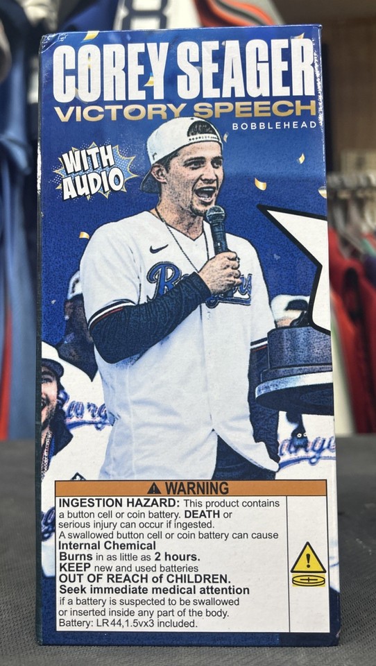 Corey Seager Texas Rangers Victory Speech Bobblehead Audio World Series ...