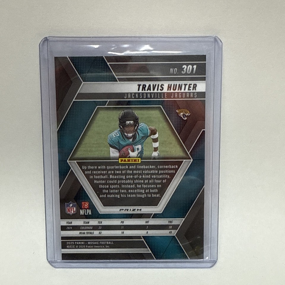 2025 Panini Mosaic Travis Hunter #301 Green Mosiac Prizm Rookie Card ...