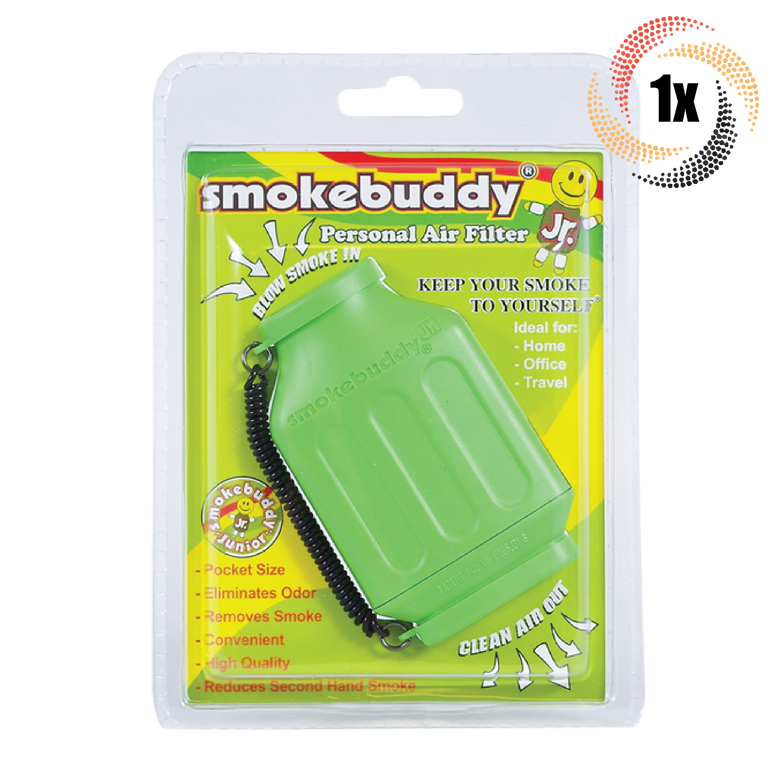 1x Pack Smokebuddy Junior Lime Green Personal Smoke Air Filter | Free ...