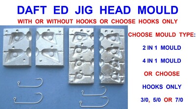 DAFT ED FISH JIG HEAD MOULD SEA FISHING TACKLE PIKE BASS POLLOCK LING ...