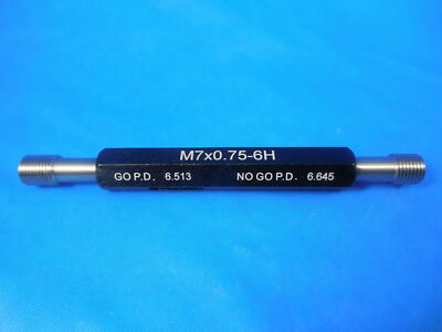 NEW M7 X 0.75 6H METRIC THREAD PLUG GAGE 7.0 .75 GO NO GO P.D.'S = 6. ...