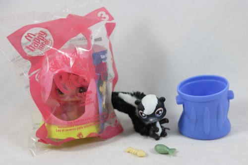 Hasbro LITTLEST PET SHOP LPS Black Skunk 641 + McDonalds Happy Meal ...