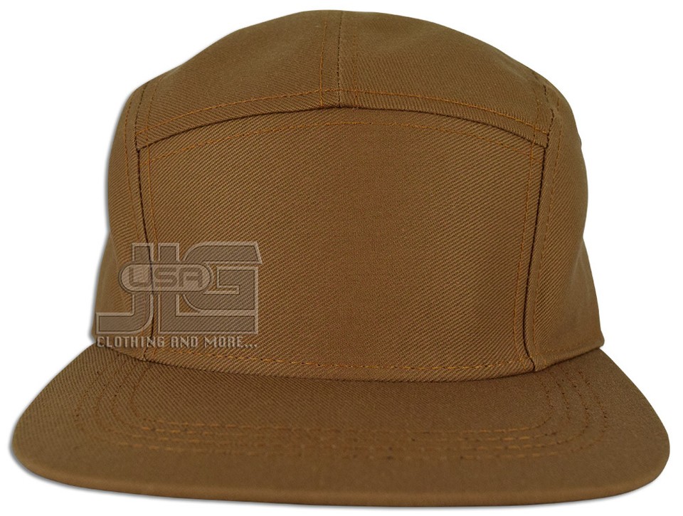 5 Panel Solid Camo Strap-back Adjustable Leather Strap Cap Hat JLGUSA ...