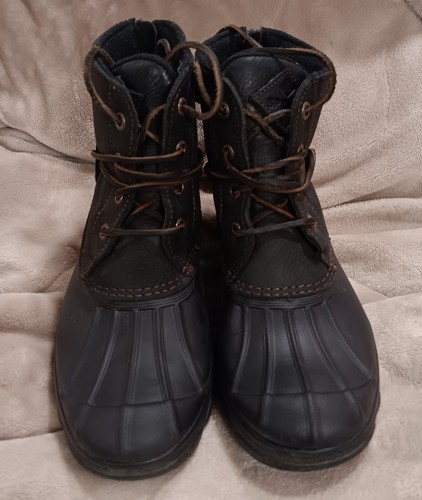 Sperry Women's Saltwater Wedge Tide Black Leather Boots SIZE 5 | eBay
