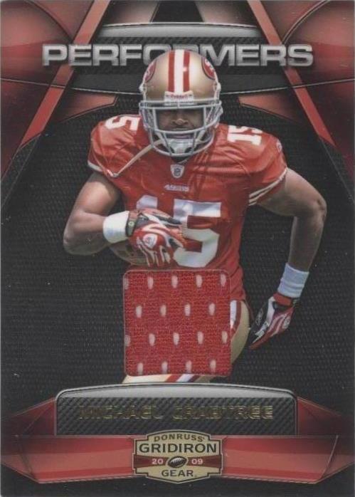 2009 Donruss Gridiron Gear - Performers Michael Crabtree #13 Jerseys /250 (MEM, RC) for sale ...