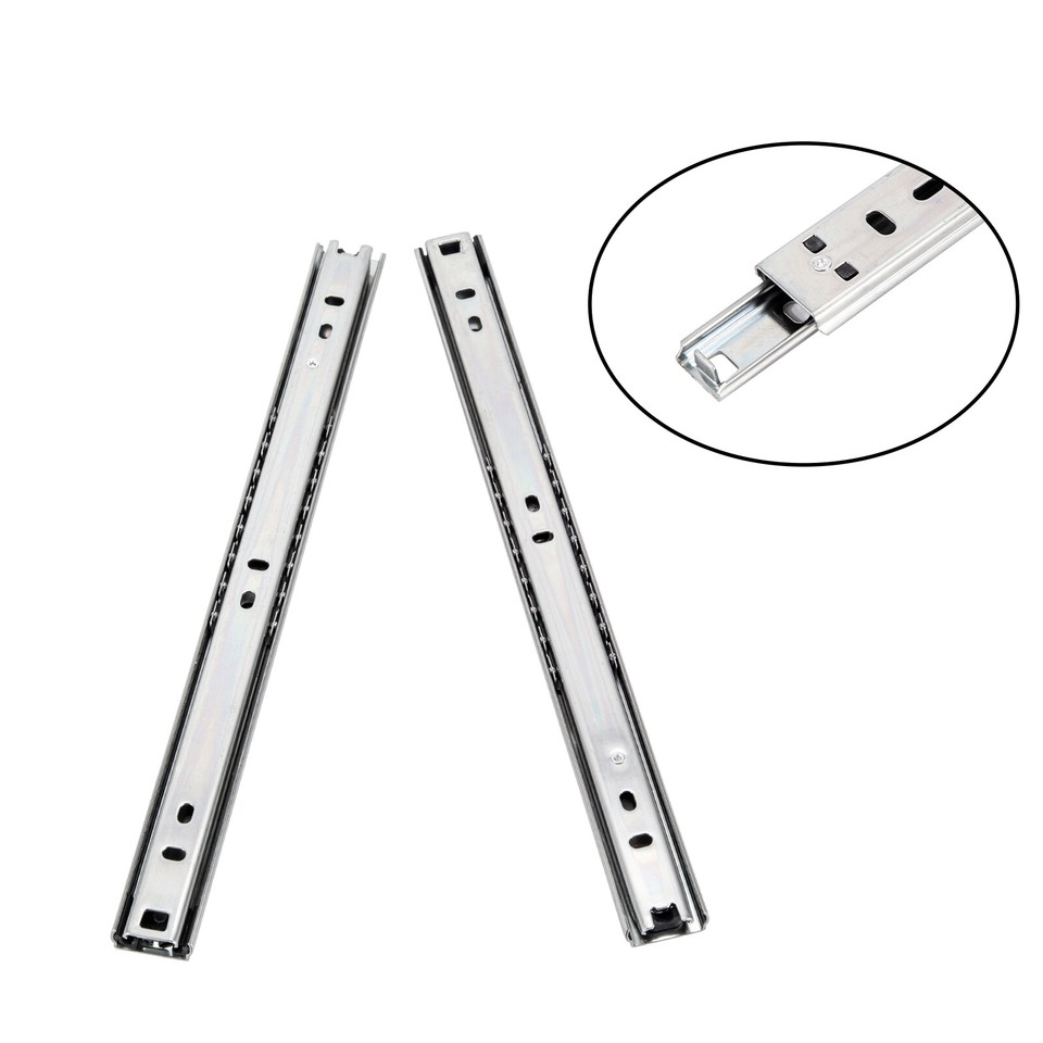 Drawer Runners Replacement Metal Grooved Ball Bearing Slides Rails 17mm ...
