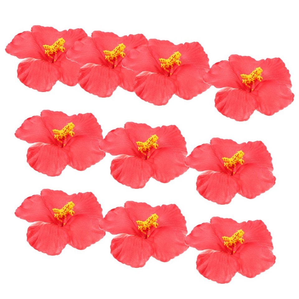10 Pcs Hibiscus Decor Artificial Tropical Flowers Decoration Crafts ...