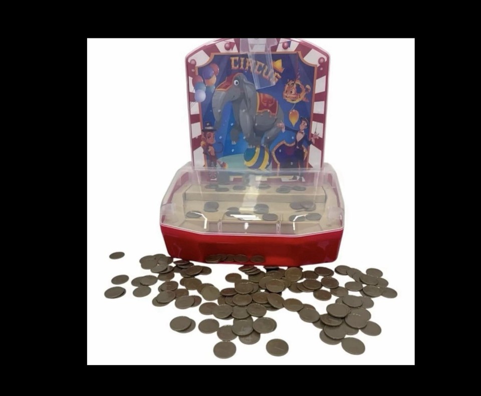 Circus Coin Push Machine - Fun Lights & Sound Toy for Kids Battery ...