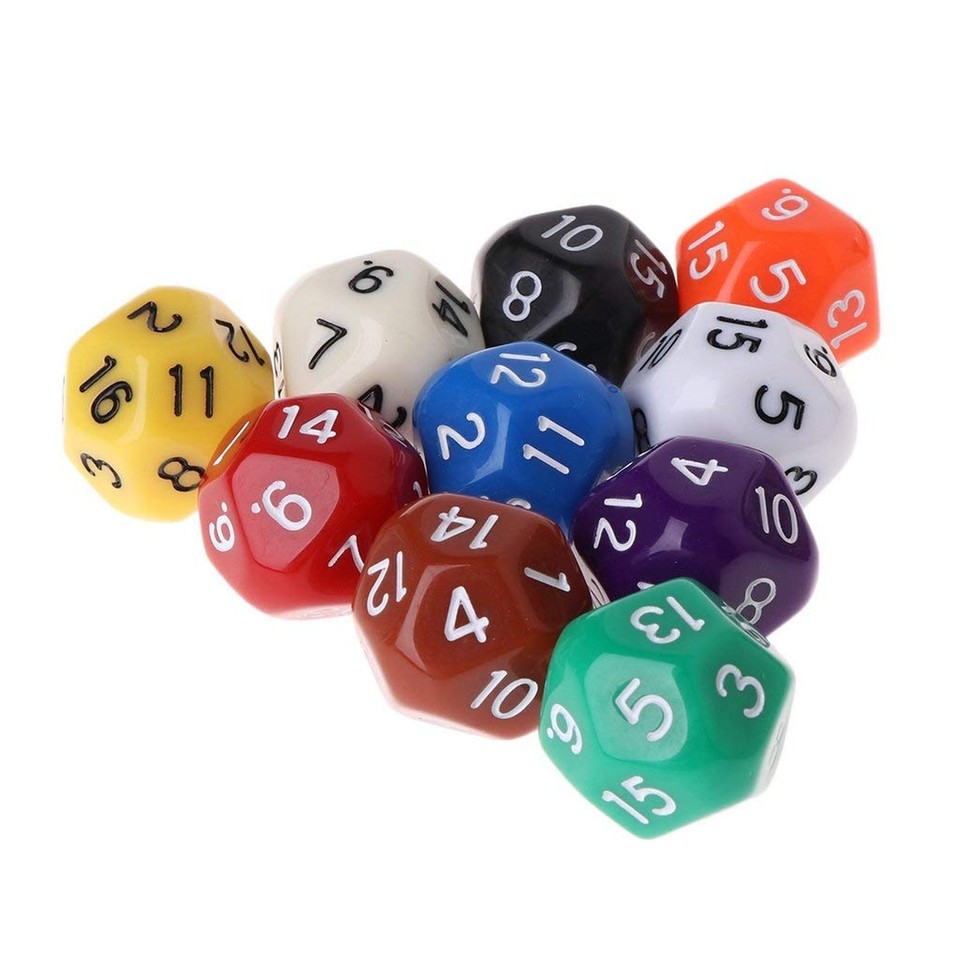 10 Pcs D16 Polyhedral Dice for Dungeons and Dragons 16 Sided Dice Set ...