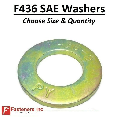 F436 SAE Structural Yellow Zinc Plated Flat Washers A325 A490 Choose Size & Qty | eBay