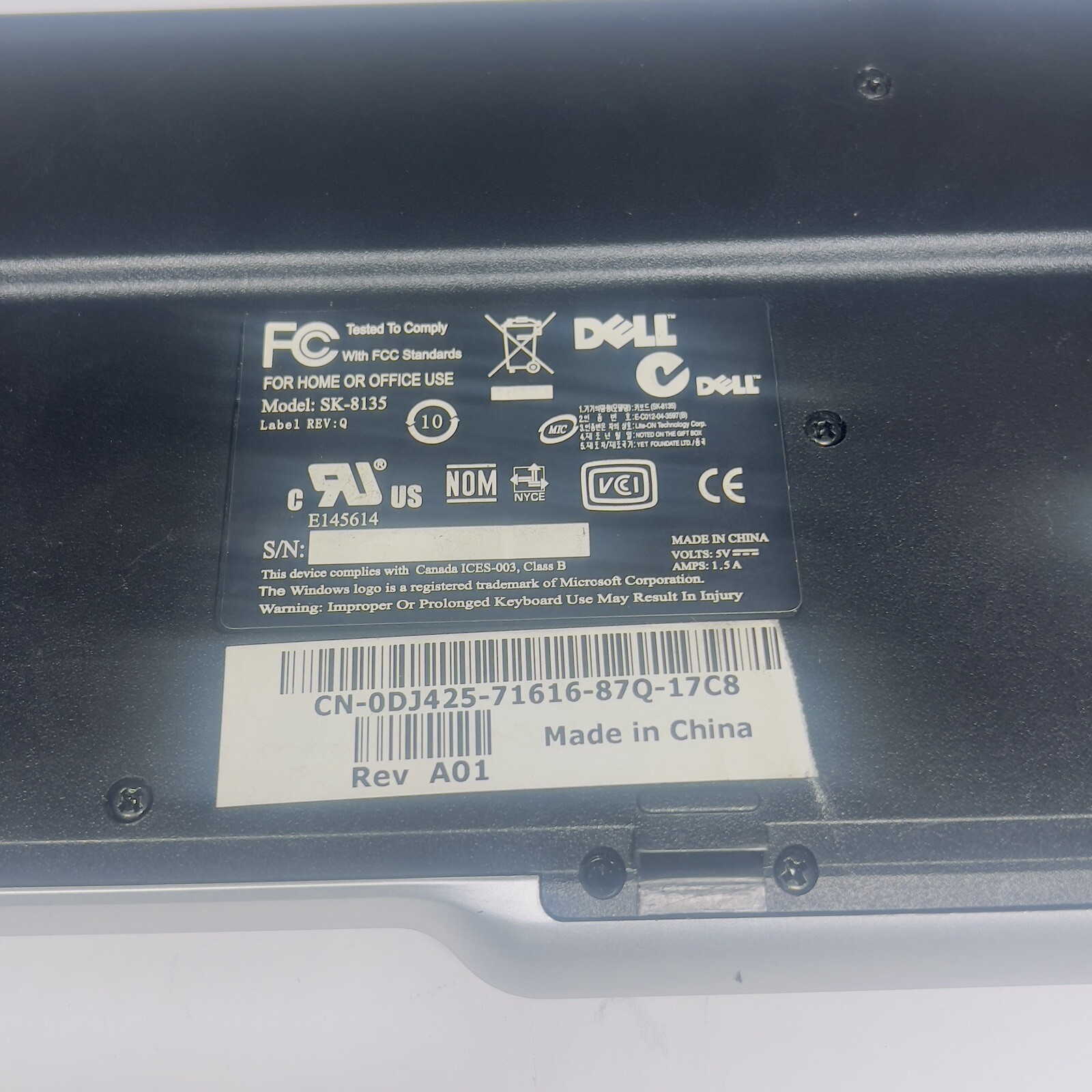 Dell SK-8135 USB Hub Wired, Multimedia Keyboard - Black for sale online ...