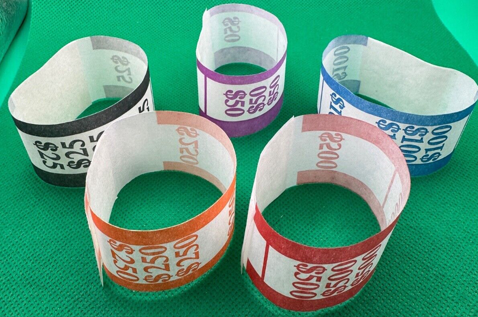 Currency Band Bundles Self Sealing Currency Straps Bands Money Bill ...
