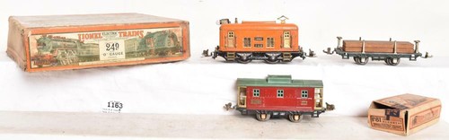 Lionel Prewar Boxed 249 Freight Set Orange 248 Loco, 831 Flat Car & 807 ...