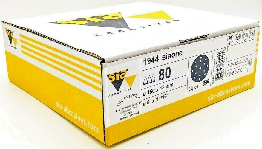 Sia Abrasives 1944 Siaone 150mm 6" Sanding Discs 15-Hole Hook n Loop ...