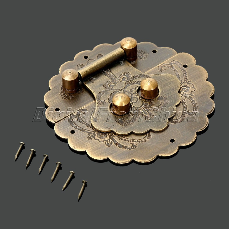 3.15" Brass Chinese Hardware Latch Copper Trunk Handle Box Hand ...