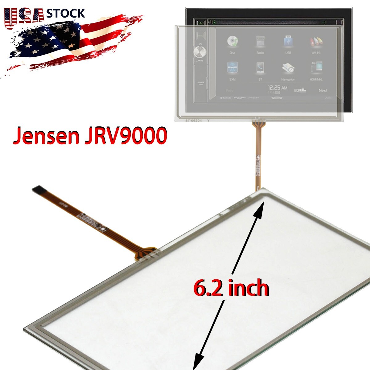 for Jensen JRV9000 6.2 inch Resistive Panel Touch Screen Digitizer ...