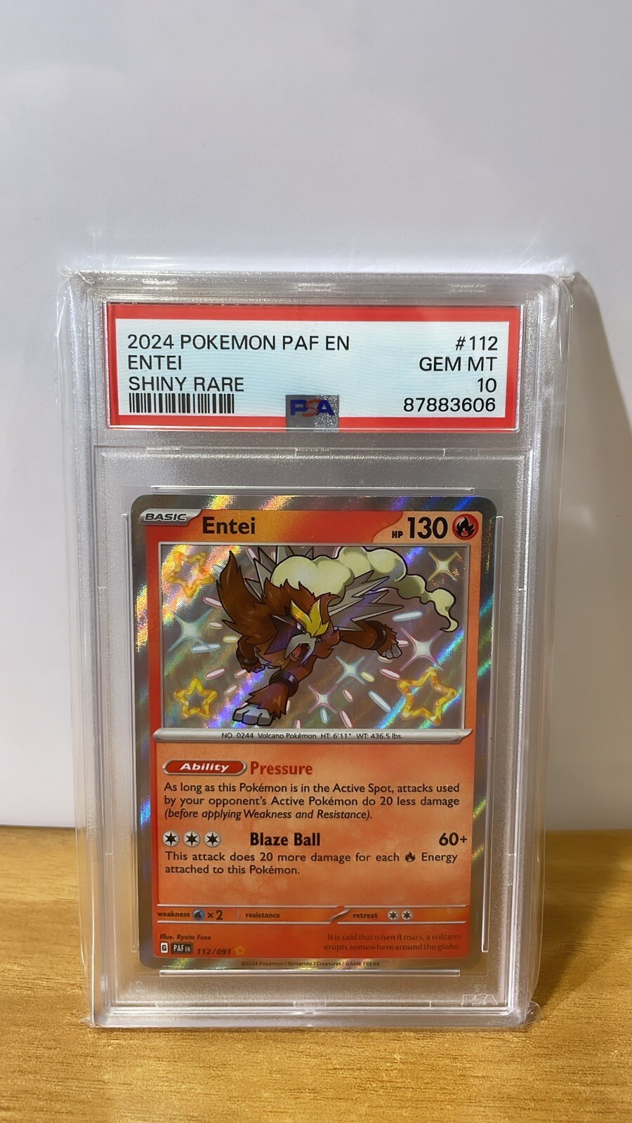 Pokémon TCG Entei Scarlet & Violet: Paldean Fates 112/091 Holo Shiny ...