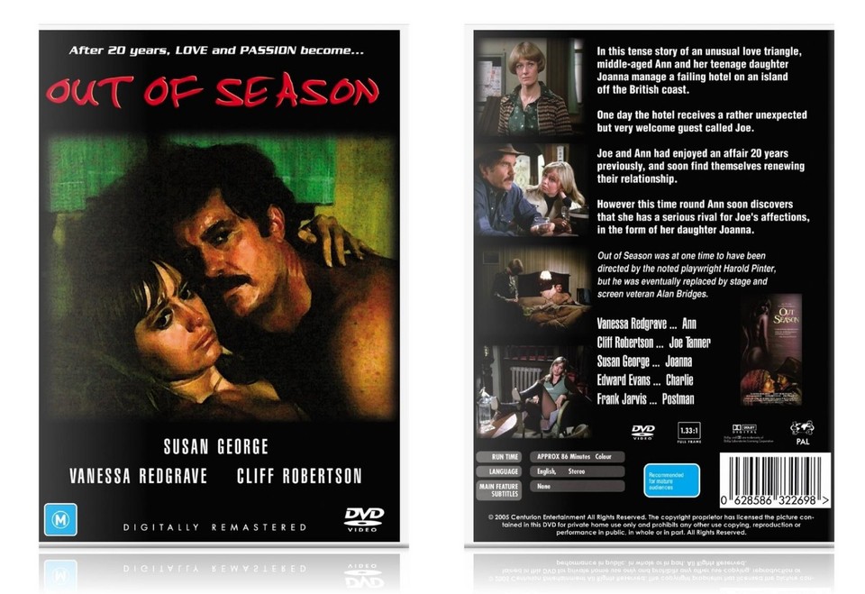 Out of Season (1975) DVD Vanessa Redgrave Susan George Rare UK Drama ...