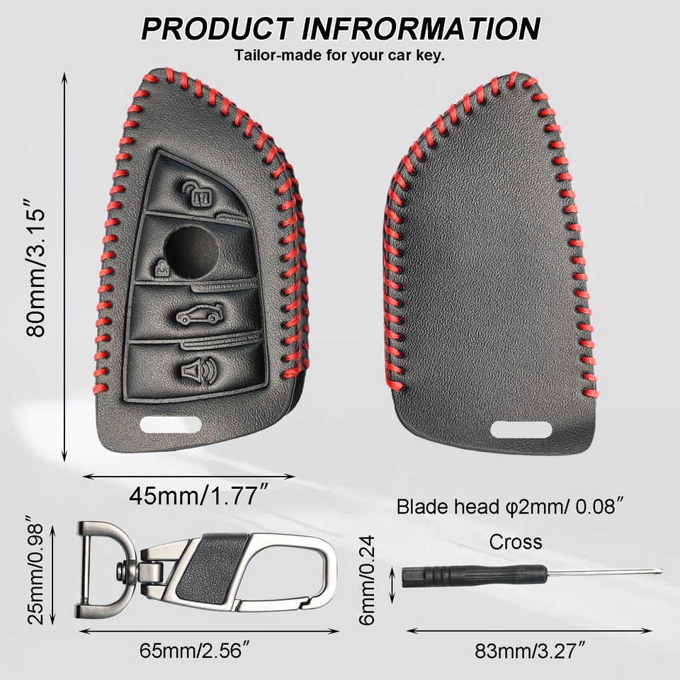 PU Leather Car Key Fob Cover Case Shell For BMW 5 7 Series G11 X1 X4 X5 ...
