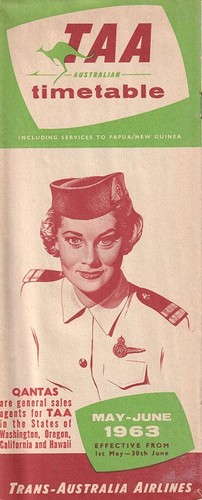 TAA Trans-Australia Airlines timetable 1963/05/01 Western US edition | eBay