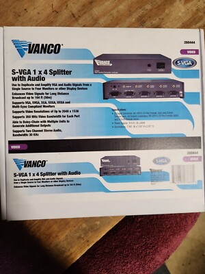 Vanco - S-VGA 1×4 Splitter with Audio - 280444 - New | eBay
