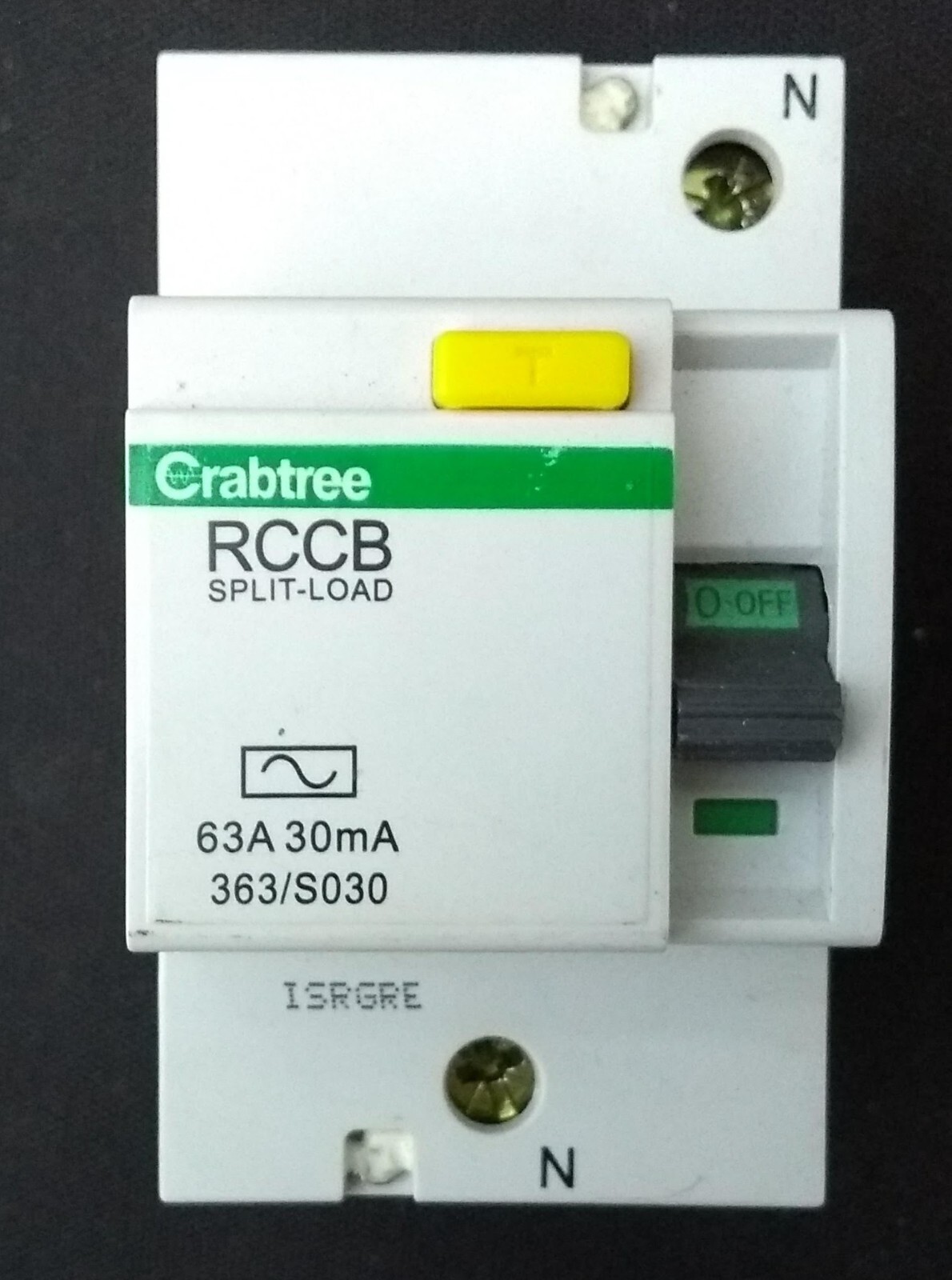 Crabtree Starbreaker RCD/RCCB 30mA 80A, 63A 380/S030 & 363/S030. ! Live ...