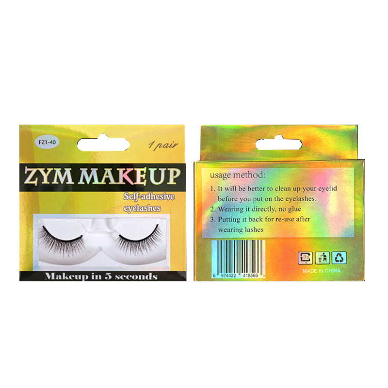 Reusable No Glue Required Self-adhesive Eye Lashes False Eyelashes Mink ...