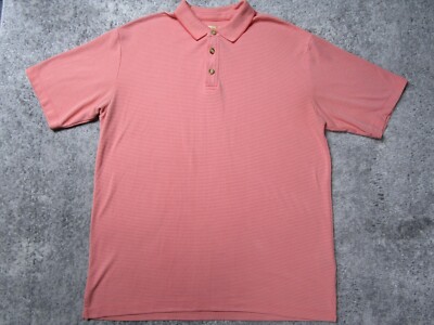 Jamaica Jaxx Polo Shirt Mens Large Pink Striped Short Sleeve Collared ...
