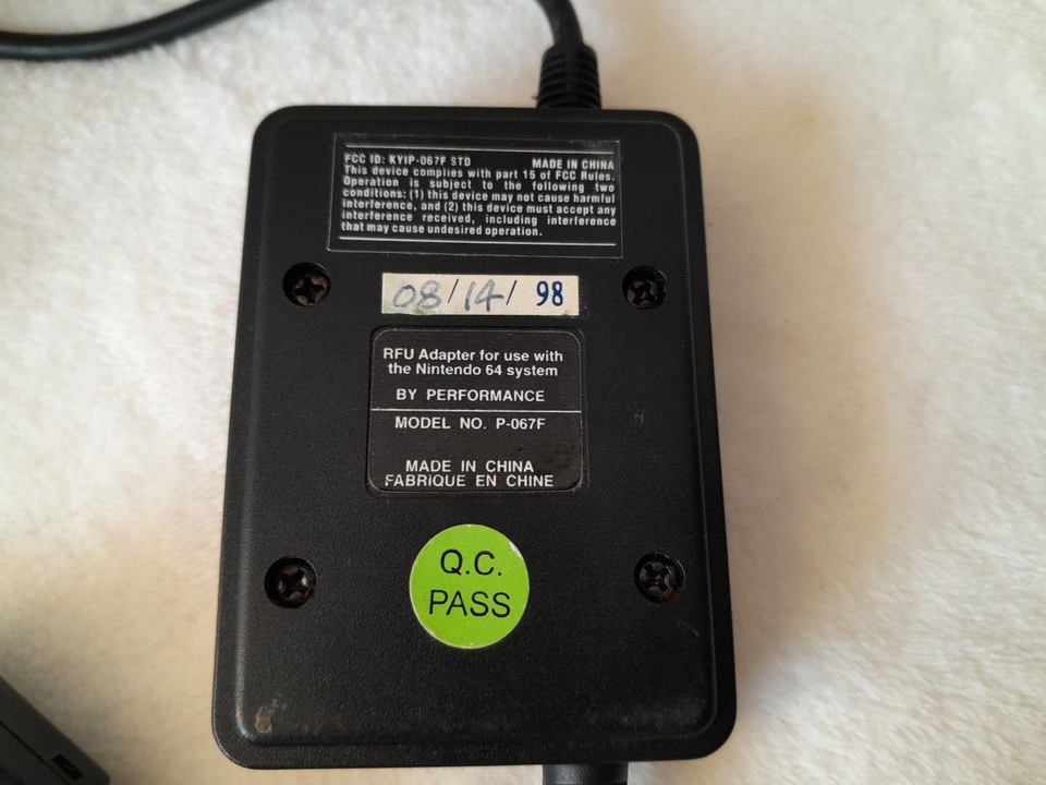 Performance Nintendo 64 N64 RFU Adapter Cable Cord P-067F | eBay