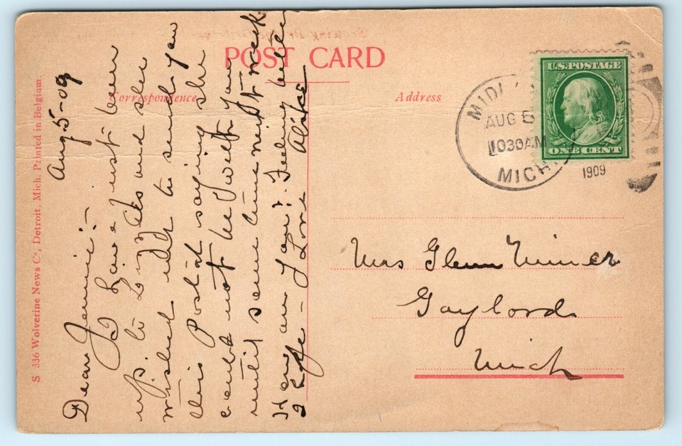 POSTCARD Midland Michigan Bridge Destroyed by Flood 1907 Disaster Train ...
