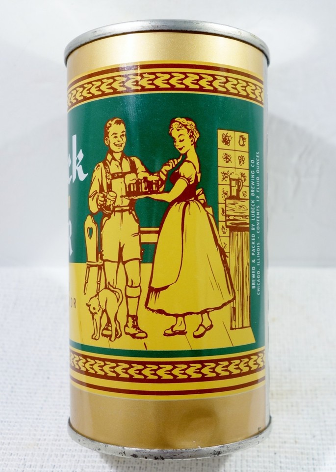 Lubeck Chicago Illinois Paintover Flat Top Beer Can Bottom Opened! | eBay