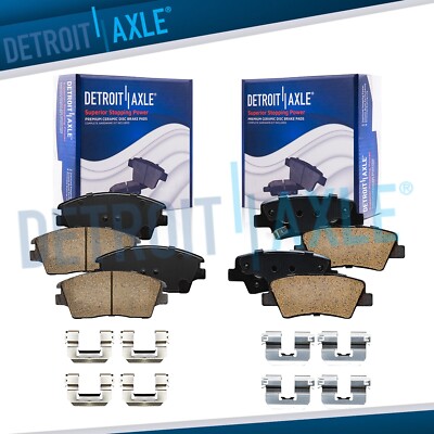 4pc Front Rear Ceramic Brake Pads for 2017 2018-2021 Hyundai Tucson Kia ...