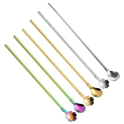 Stainless Steel Material Reusable Spoon Straw for Smoothies Floats | eBay