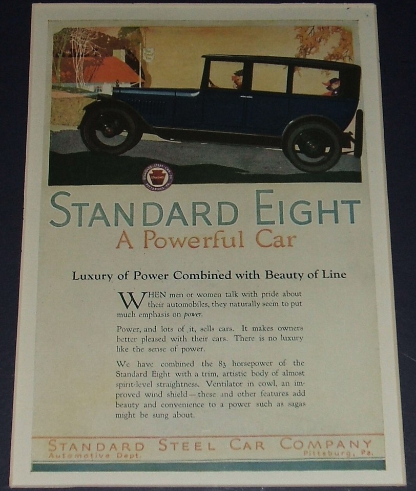 Original 1919 Full Page Color Automotive Ad for Standard Eight See ...