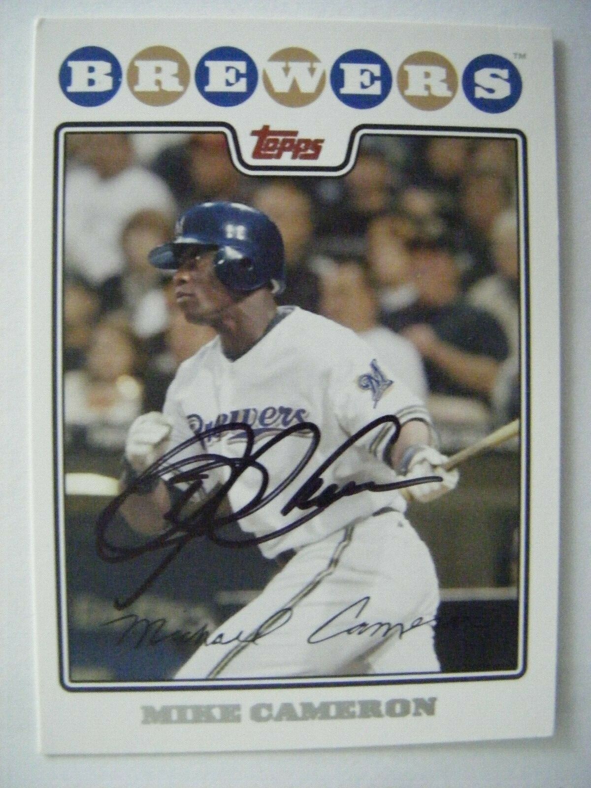 MIKE CAMERON SP #MIL8 signed BREWERS 2008 Topps baseball card AUTO ...