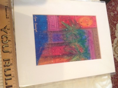 Lynn Kessinger Matted Art Print 8" By 10" Signed Palm Trees Sun | eBay