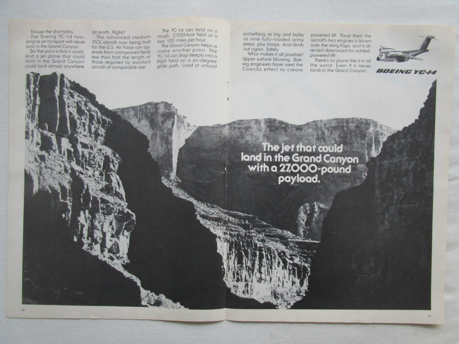 7-11/1975 PUB BOEING YC-14 STOL AIRCRAFT COANDA EFFECT USAF GRAND ...