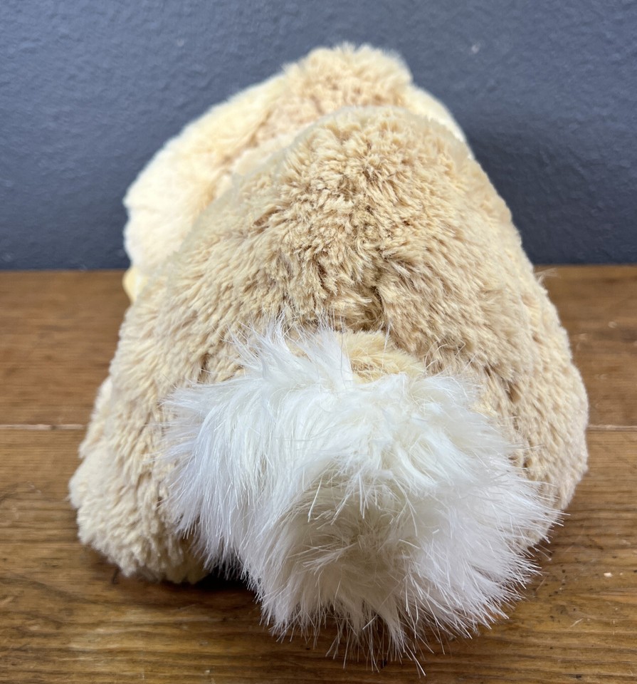 Folkmanis Floppy Bunny Rabbit Hand Puppet Plush 14" Tan White Full Body ...